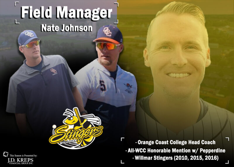 "Back in Black" Willmar Stingers Announce Nate Johnson as Field Manager - Willmar Stingers