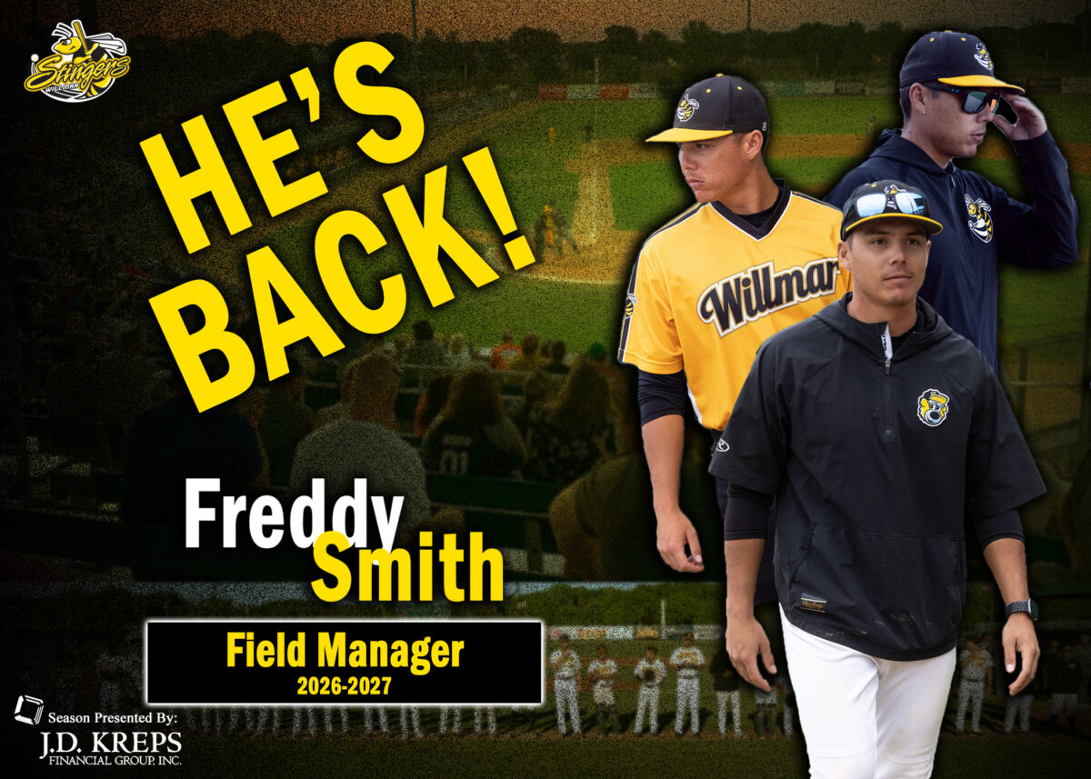 Stingers Welcome Back Freddy Smith as the 2026 Field Manager - Willmar Stingers