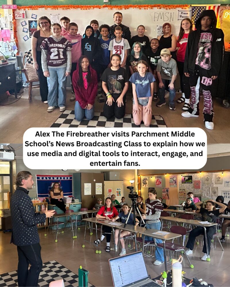 Growlers Entertainment Director, Alex Kuehl, Visits Parchment Middle ...
