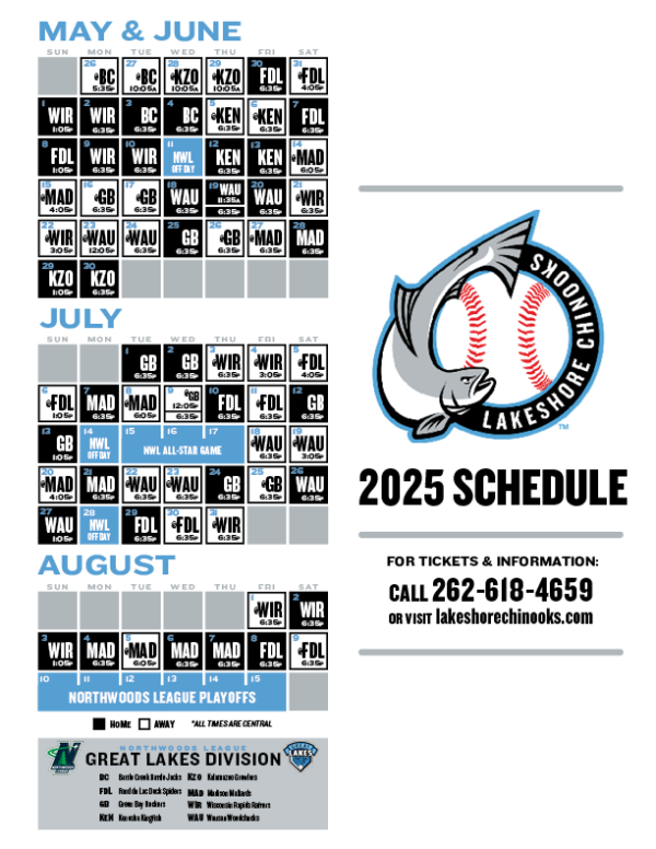 Printable Schedule - Lakeshore Chinooks