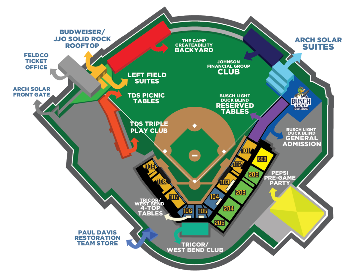Stadium Map - Madison Mallards
