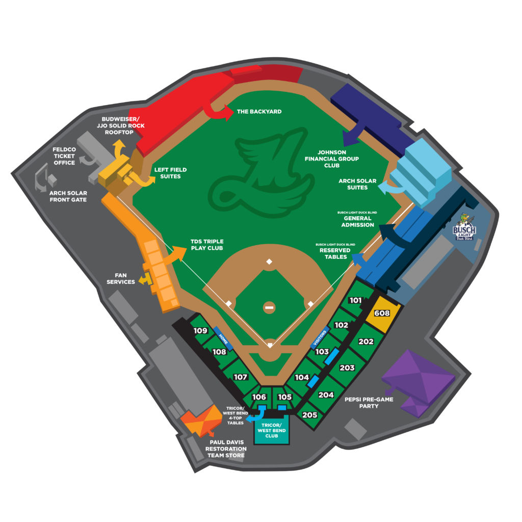 Stadium Map - Madison Mallards
