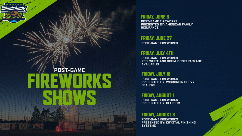 2025 Fireworks Nights Announced - Wausau Woodchucks
