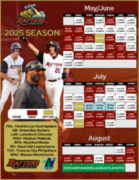 Rafters Announce 2025 Schedule Release - Wisconsin Rapids Rafters