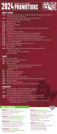 2024 Promotions Schedule - Traverse City Pit Spitters