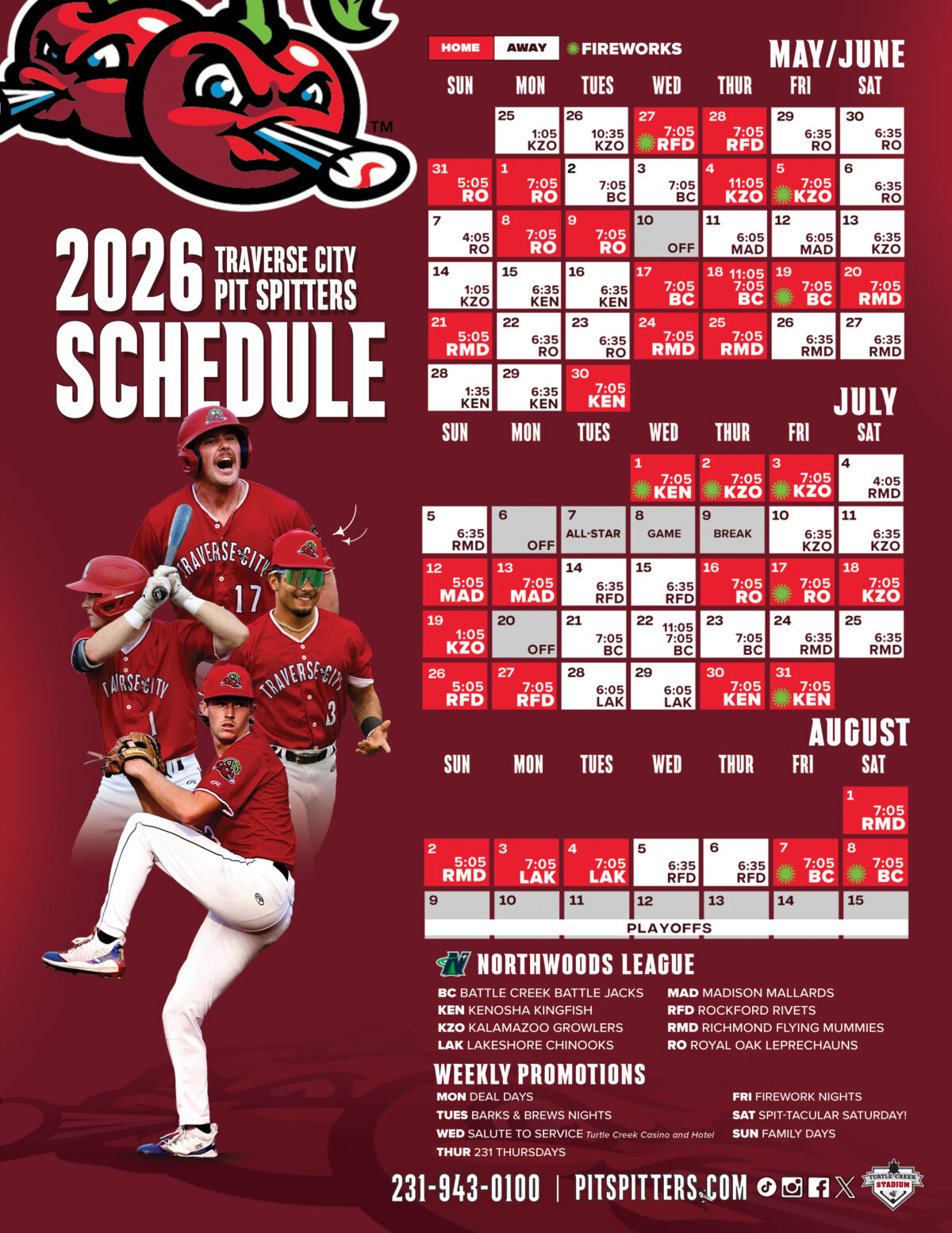 2026 Schedule - Traverse City Pit Spitters