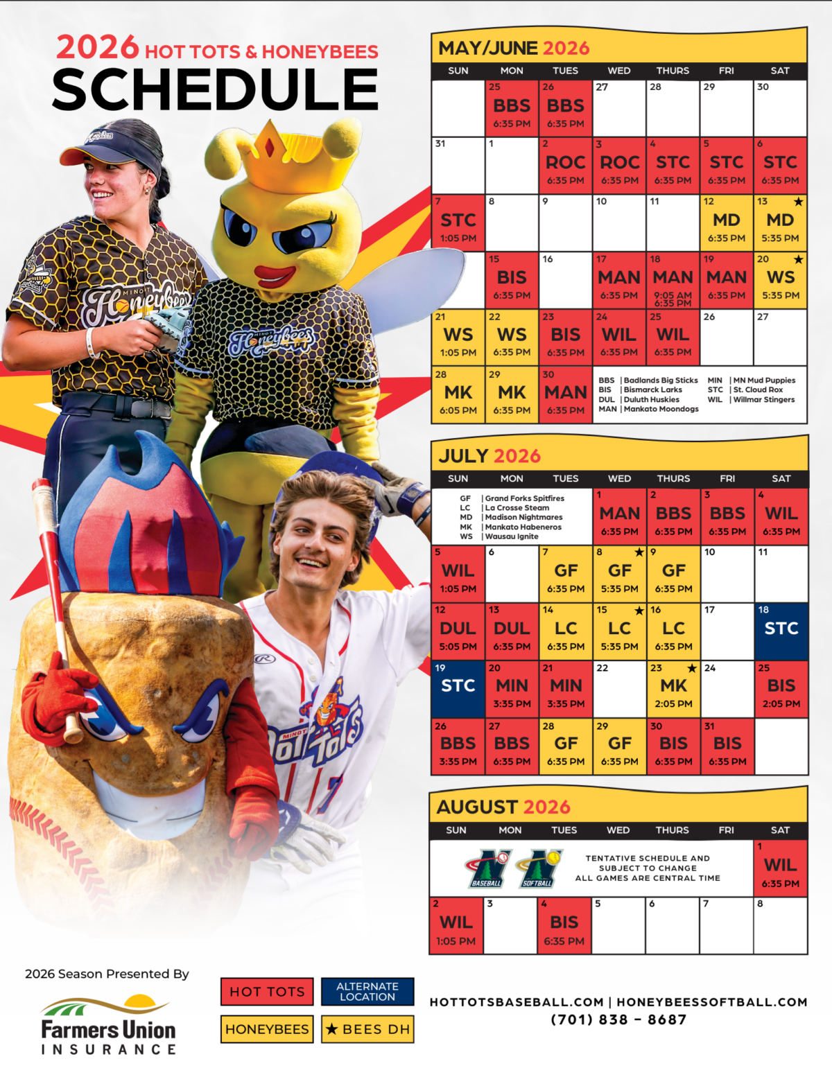 2026 Schedule - Minot Hot Tots