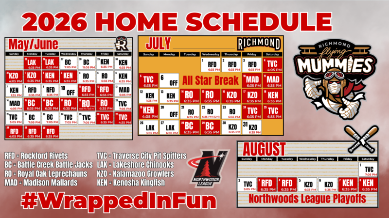 2026 Home Schedule - Richmond Flying Mummies