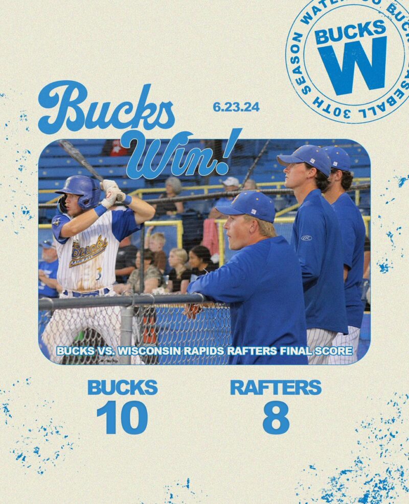 Bucks Defeat Rafters in Late Inning Frenzy - Waterloo Bucks