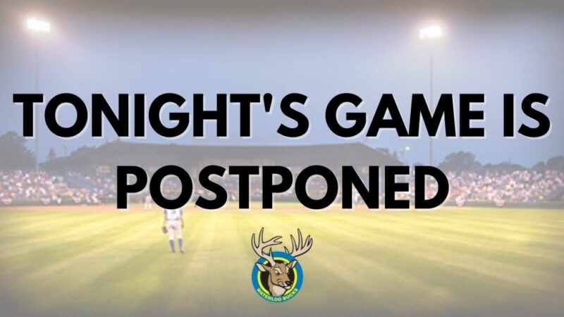 Tuesday’s Bucks vs. Honkers Game Postponed - Waterloo Bucks