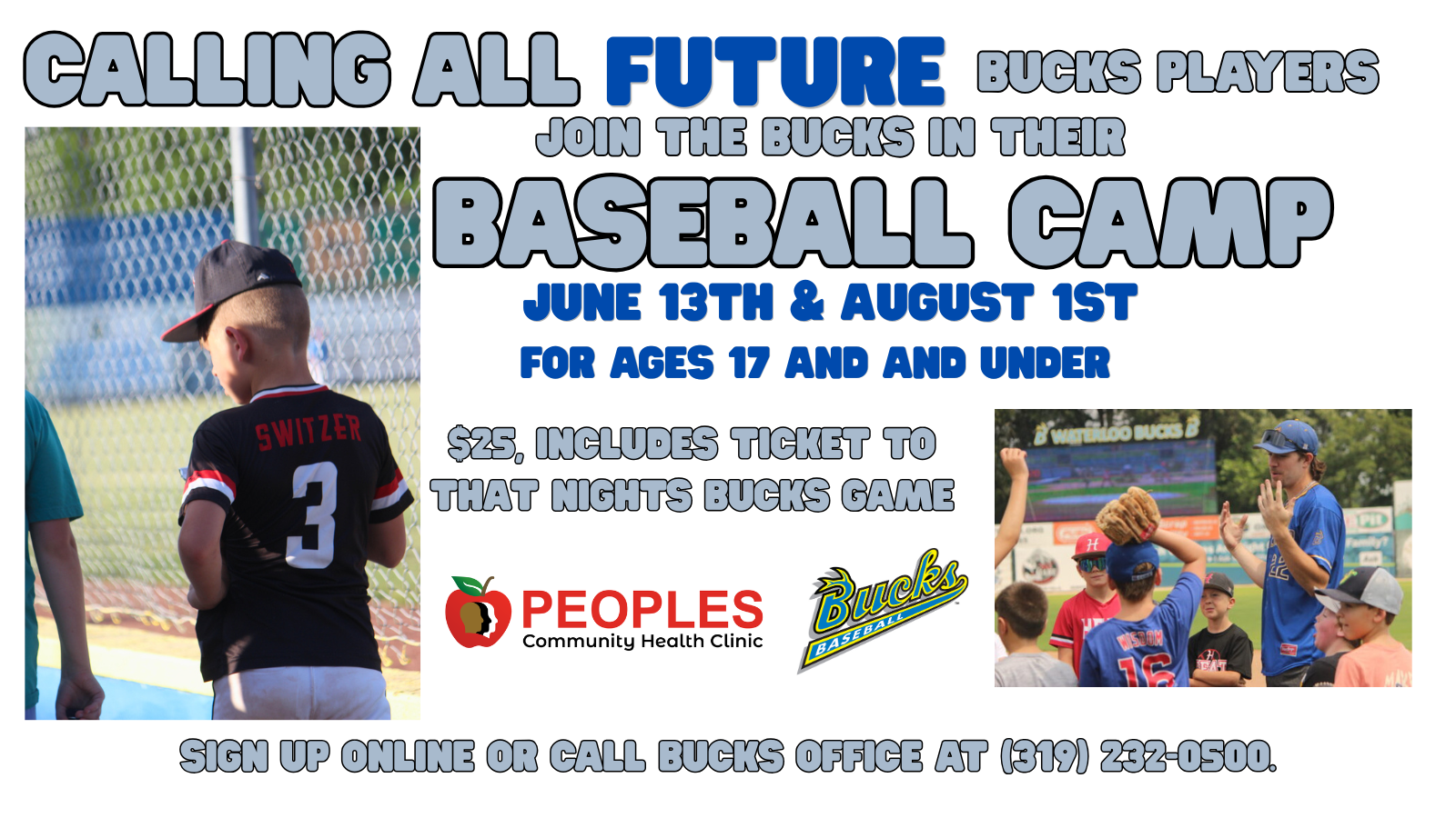 Bucks to Hold Two Youth Baseball Camps presented by Peoples Community ...